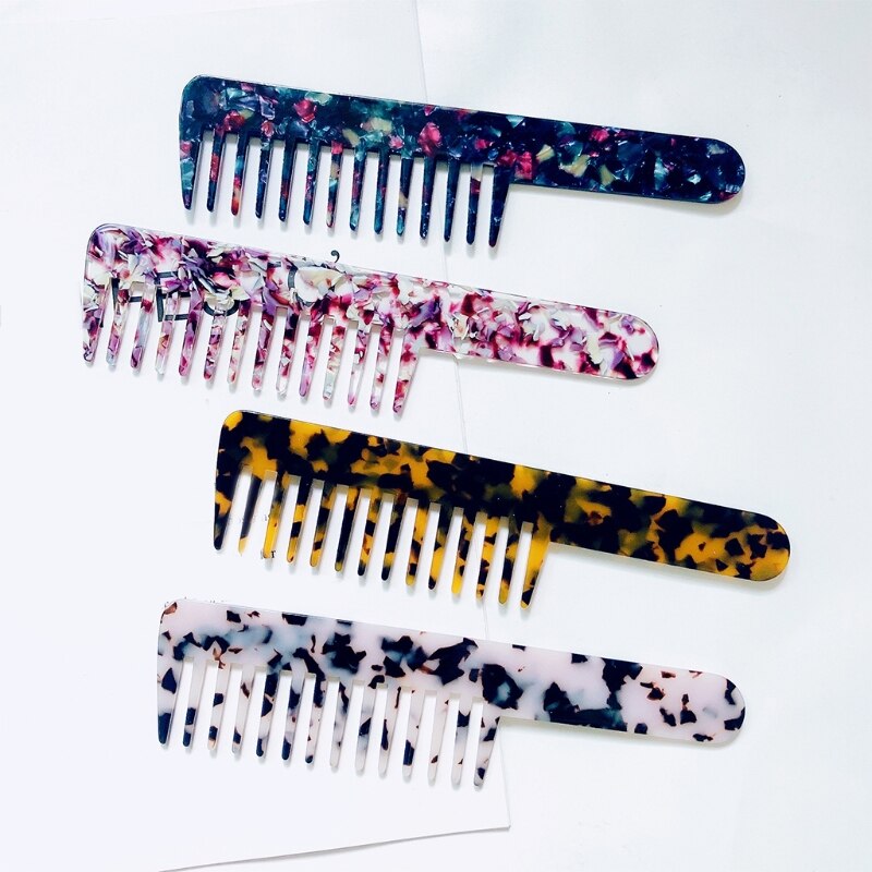 Acetate Detangle Hair Comb Marble Stone Print Anti... – Vicedeal