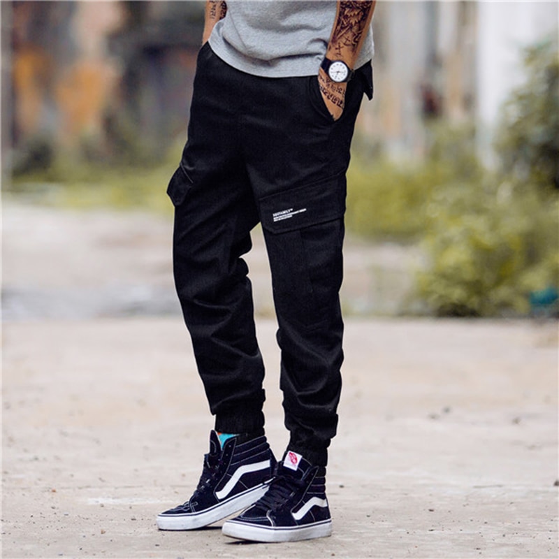 Nova moda masculina streetwear calças de brim dos ... – Vicedeal