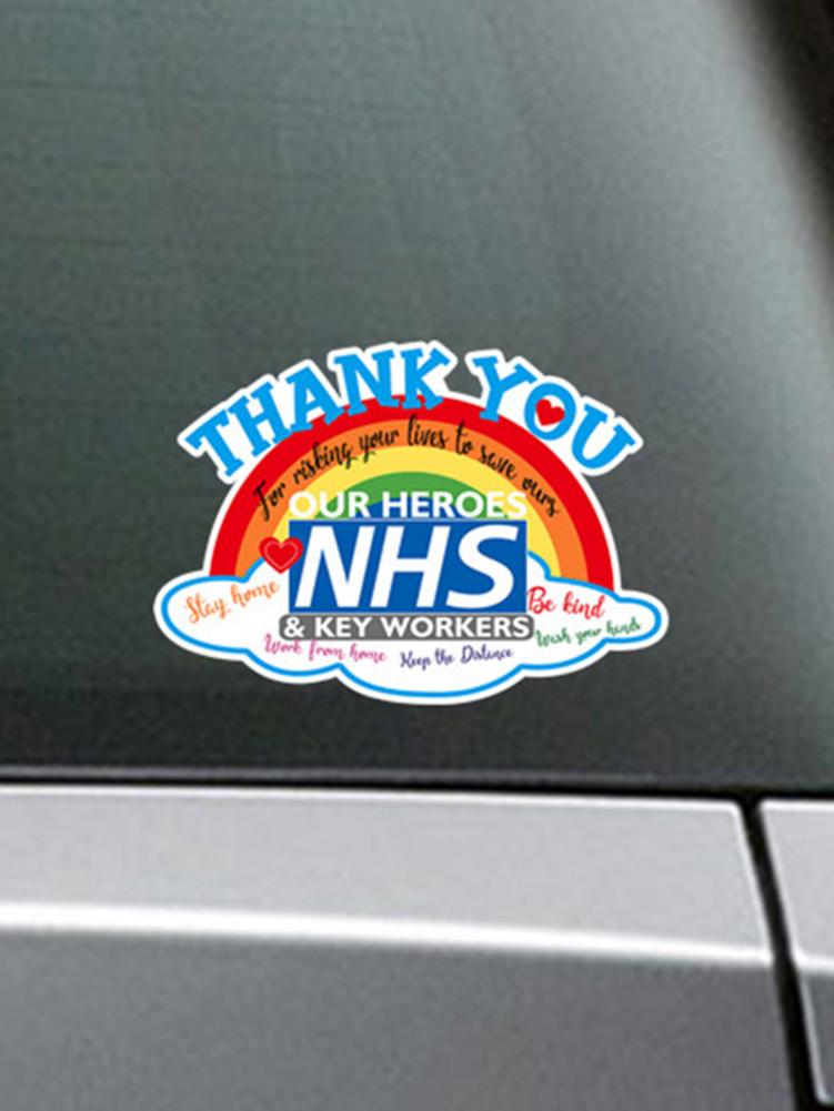Thank You NHS Rainbow Stickers Heart Shape Vinyl S... – Vicedeal