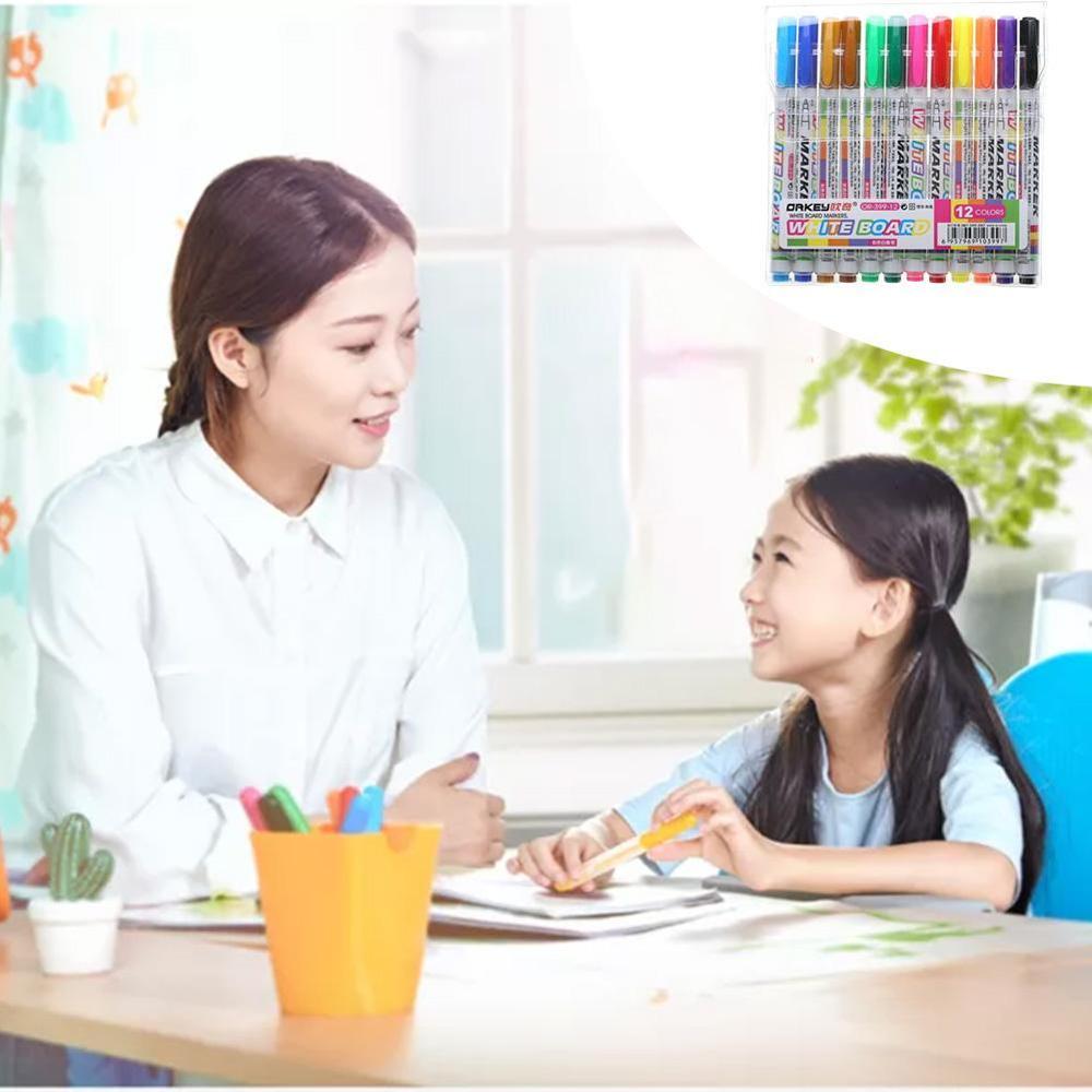 12 Stuks 12 Kleuren White Board Maker Pen Whiteboa... – Vicedeal