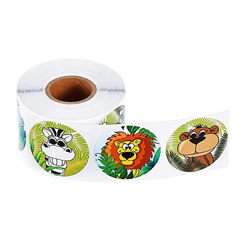500pcs/roll Zoo Animals cartoon Stickers for kids ... – Grandado