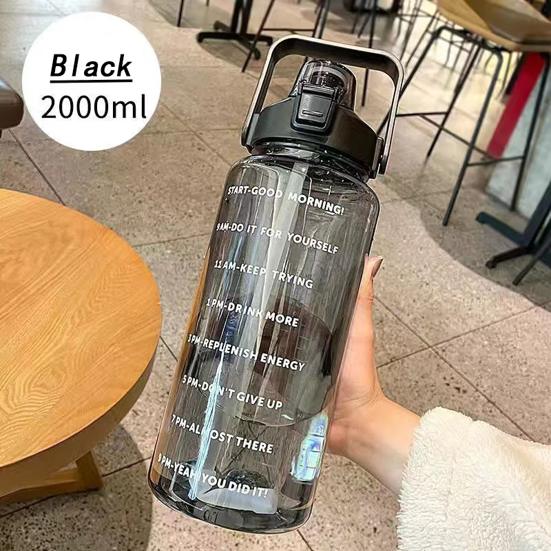 Botella de agua de 2L con pajita, botella de agua ... – Grandado
