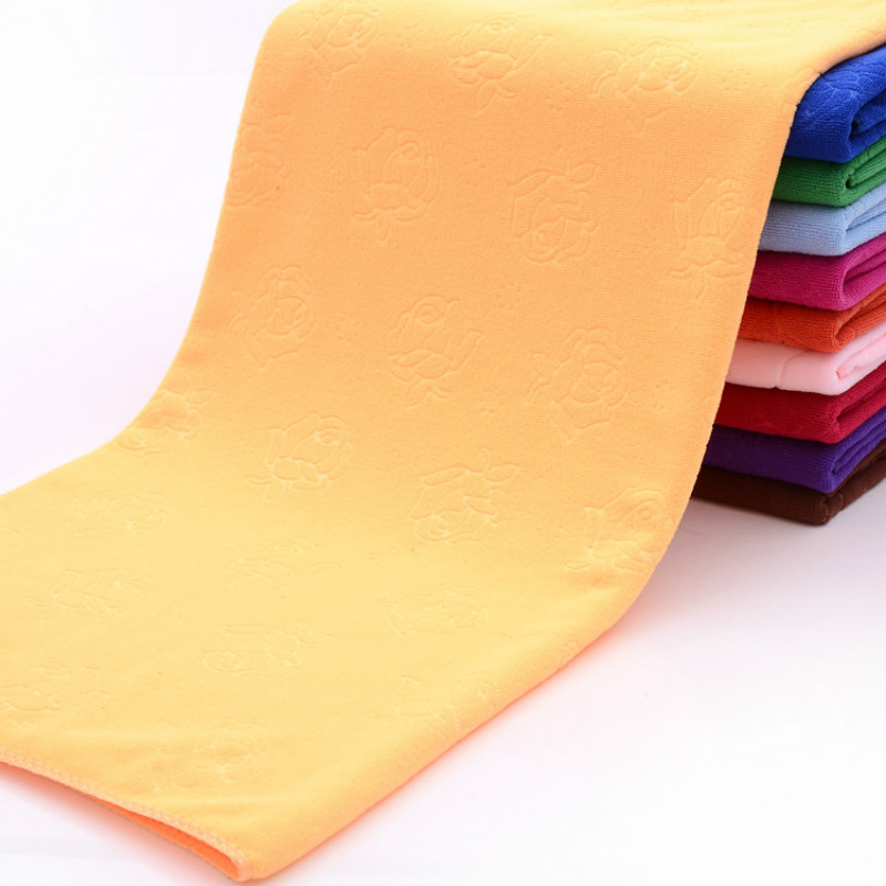 30x70cm Soft Microfiber Rose Bear Embossed Towel D... – Vicedeal