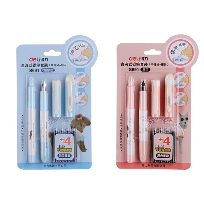 Deli Candy Color 2pcs Calligraphy Fountain Pen 4pc... – Vicedeal