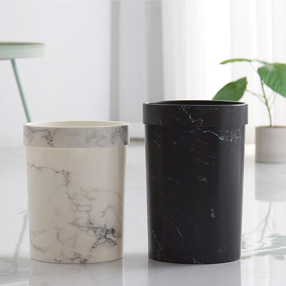 Marble Pattern Trash Cans Bedroom Trash Can Living... – Grandado