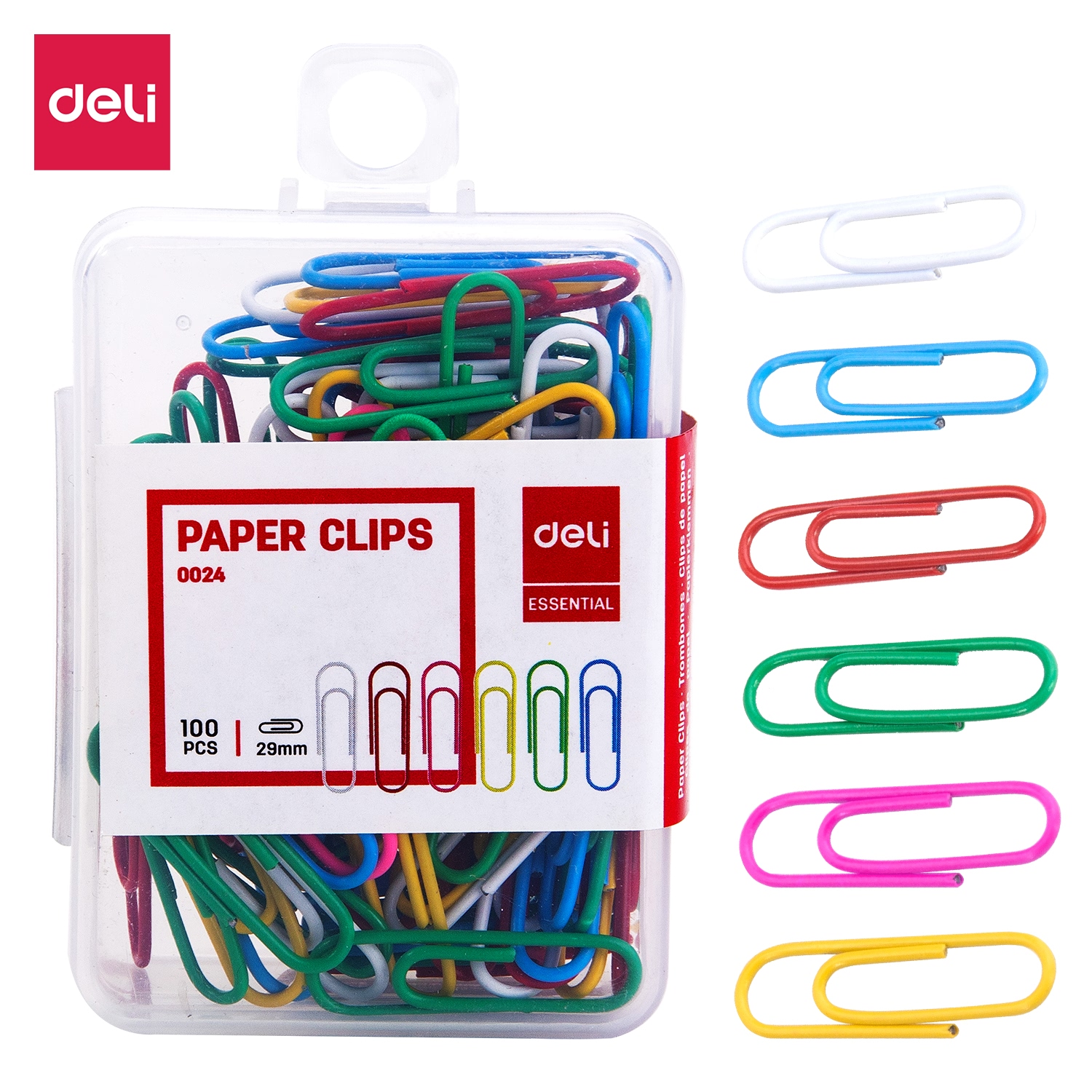 DELI-Clip de papel de Color, 100 Clips/caja, Clips... – Grandado