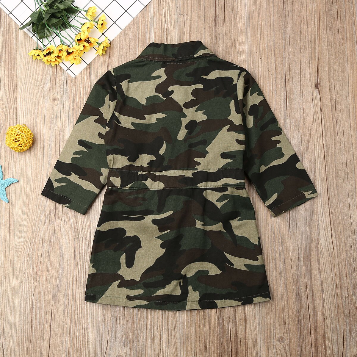 Toddler Baby Girl Long Sleeve Camouflage Trench Co... – Vicedeal