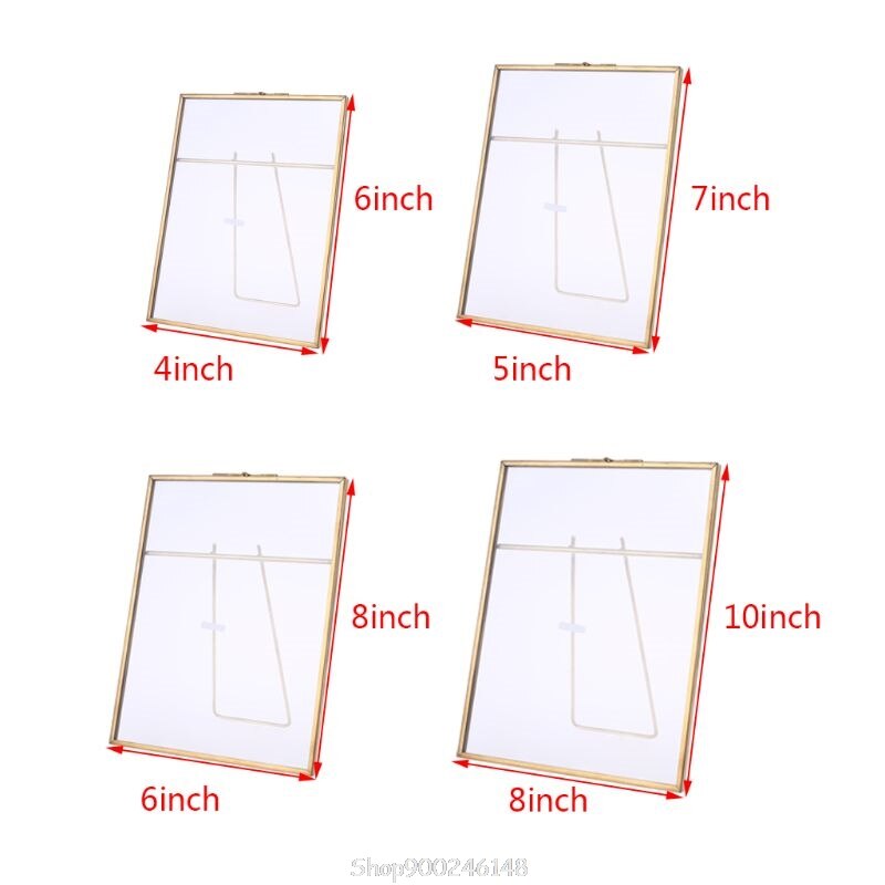 Gold Floating Metal Glass Photo Frame Desktop Wedd... – Grandado