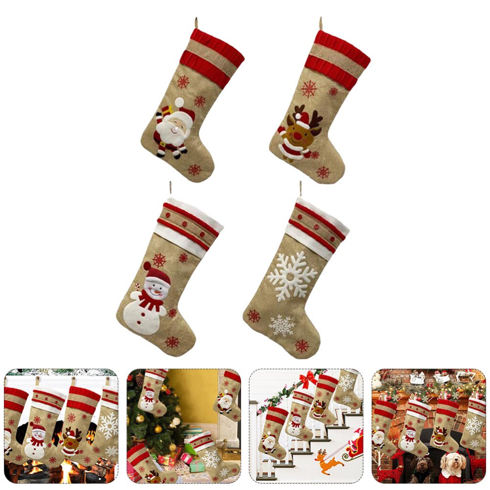 4PCS Adorable Christmas Stockings Party Christmas ... – Grandado