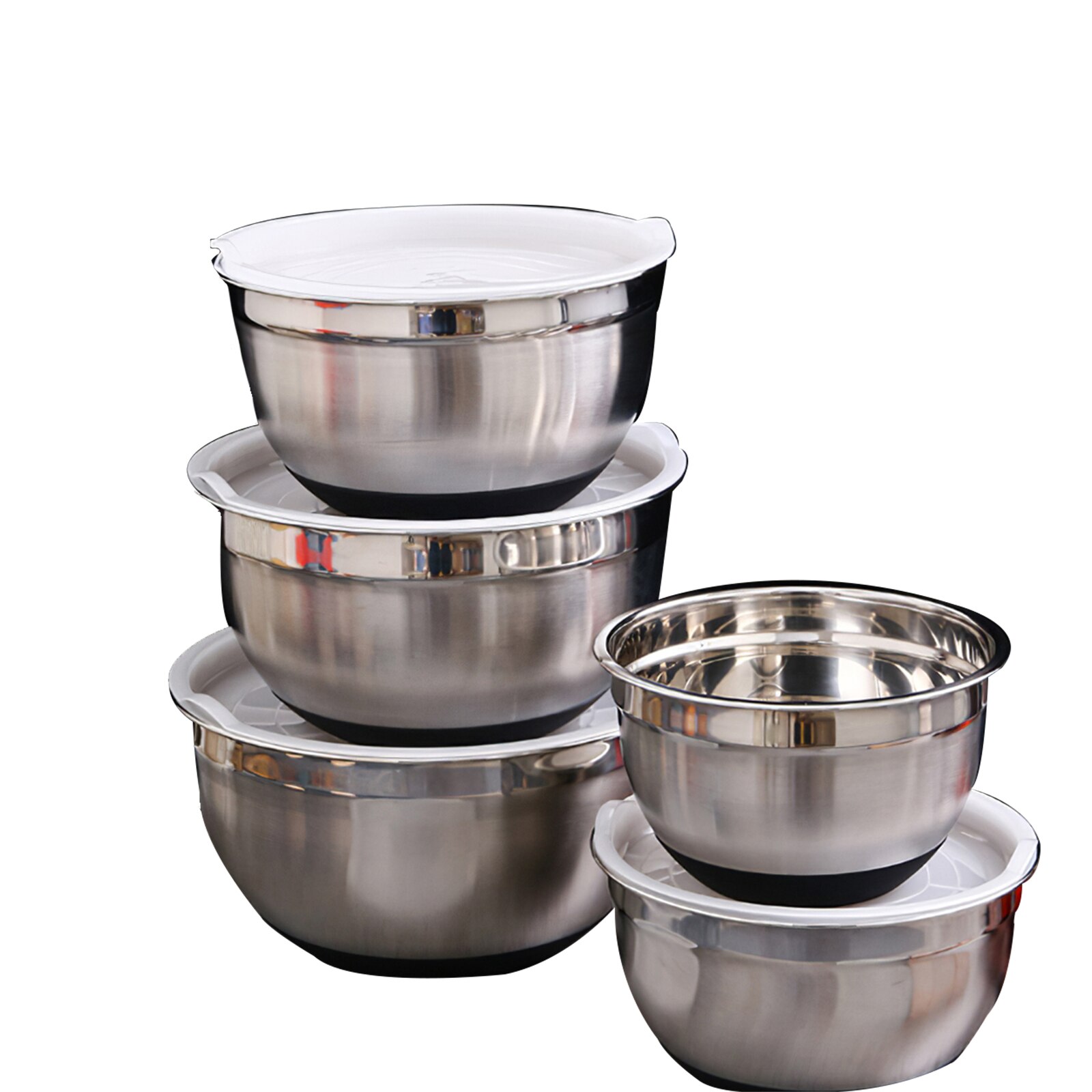 Stainless Steel Mixing Bowls (Set of 5) Whisking B... – Grandado