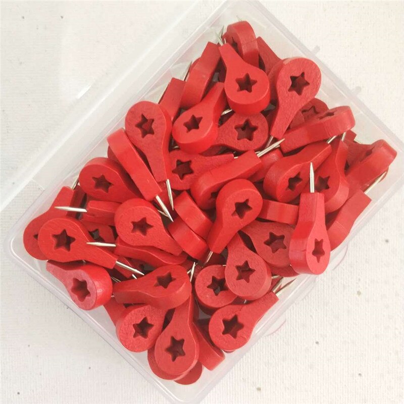 40 Pcs/Box Red Push Pins Multi Use Wooden Drawing ... – Vicedeal