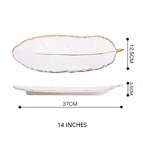 Nordic Style Luxury Ceramic Phnom Penh Feather Din... – Grandado