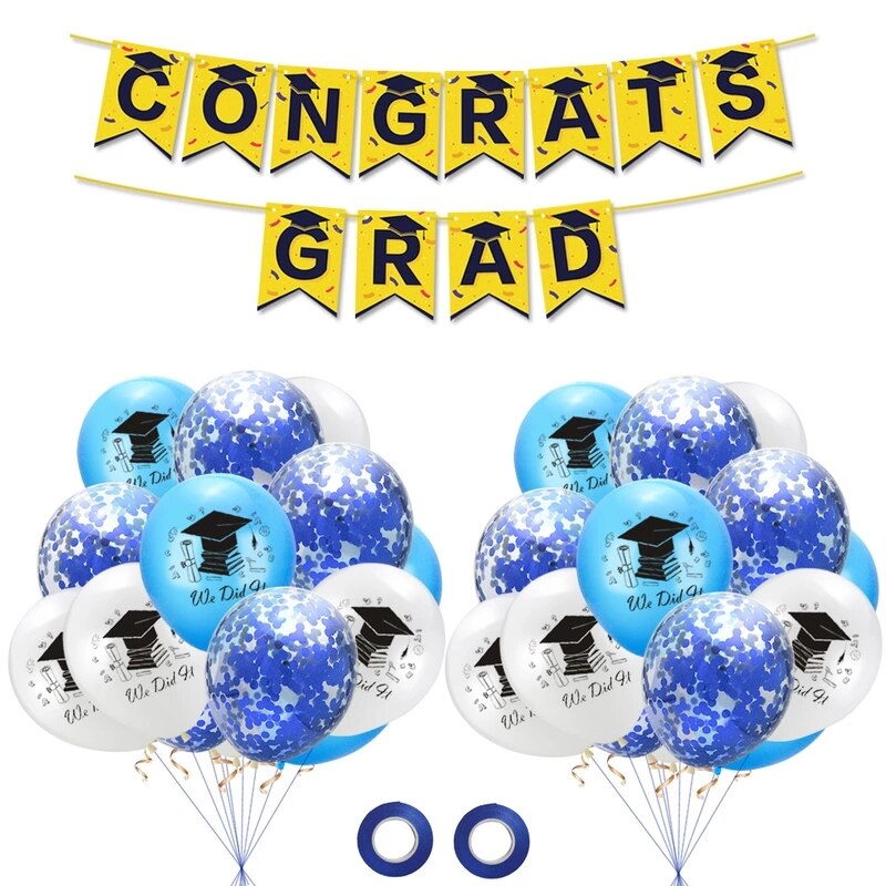 23/27pcs congrats grad party decoration set rose g... – Grandado