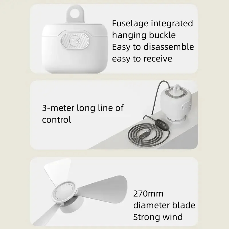 USB Small Ceiling Fan 3-Gears Wind Speed Adjustmen... – Grandado