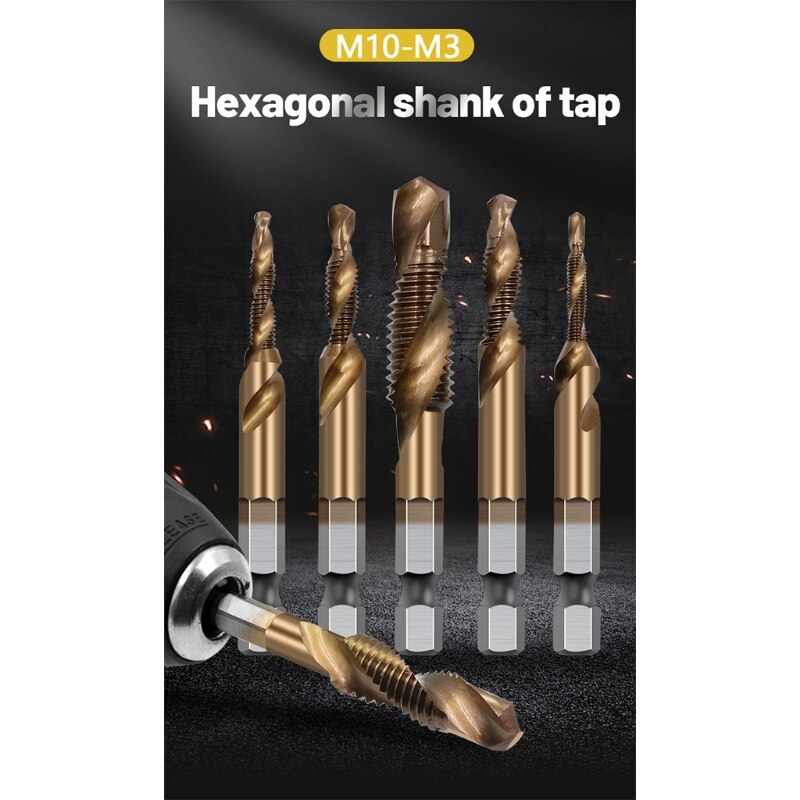 2022 Drill Cobalt Plated Hex Shank HSS Screw Threa... – Grandado