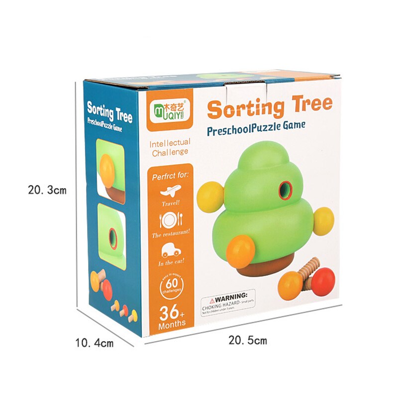 Baby Wooden Screw Sorting Tree Preschool Puzzle Ga... – Grandado