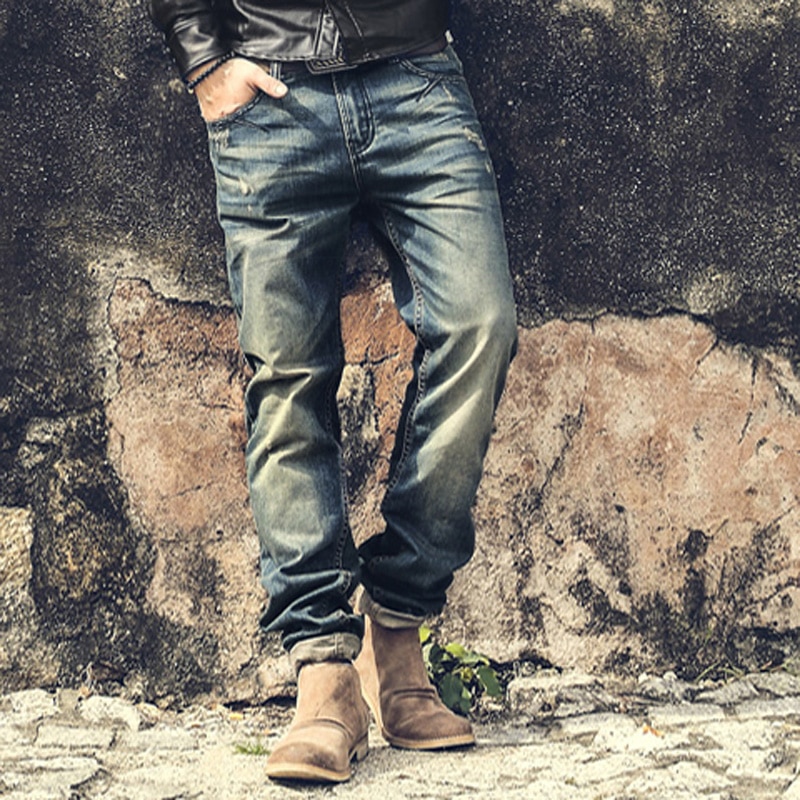 Brand motorcycle denim biker jeans men Slim Fit Wa... – Grandado