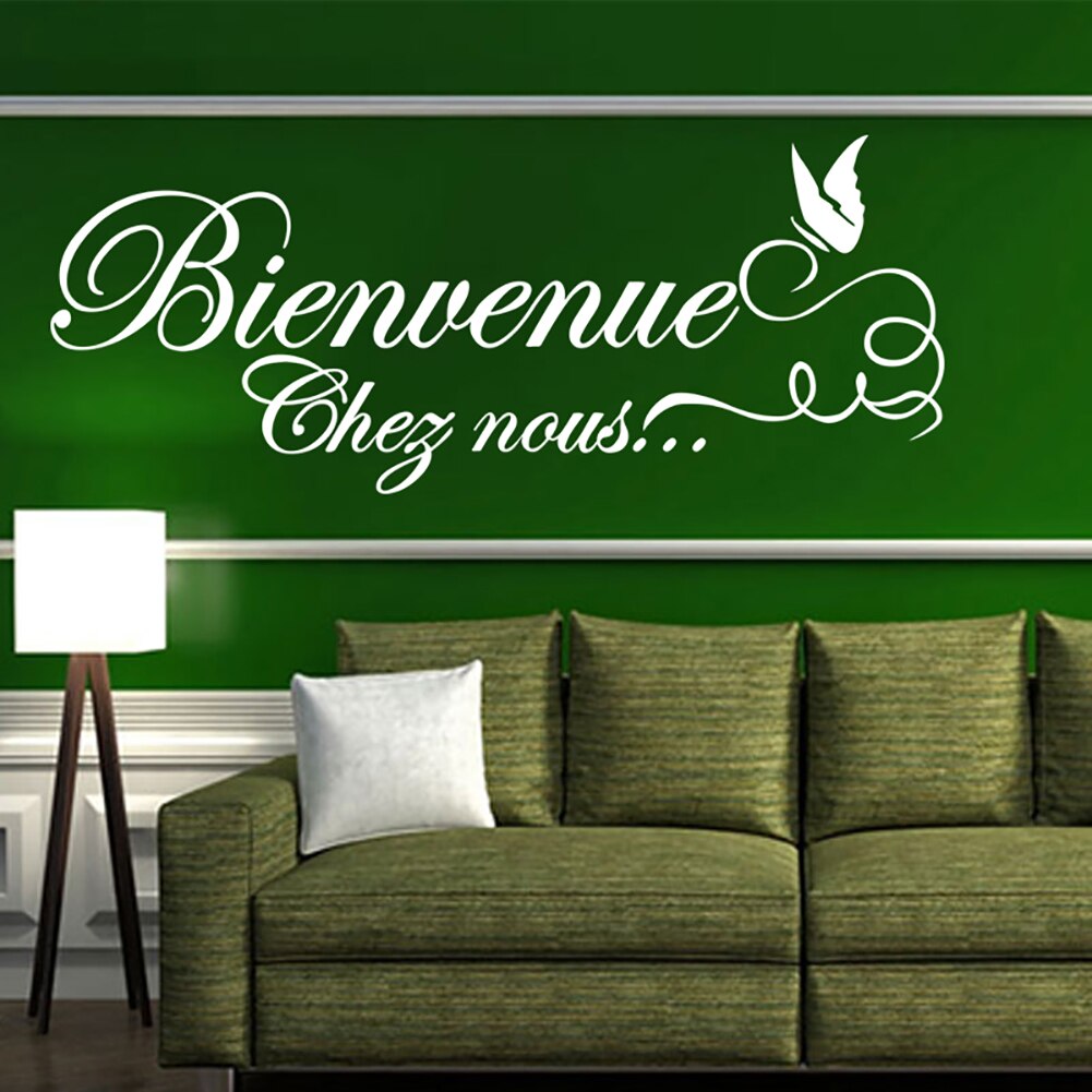 French Quote "welcome" with Butterfly Vinyl Wall S... – Grandado