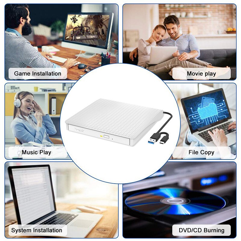 External DVD Drive Optical Drive USB 3.0 CD ROM Pl... – Grandado