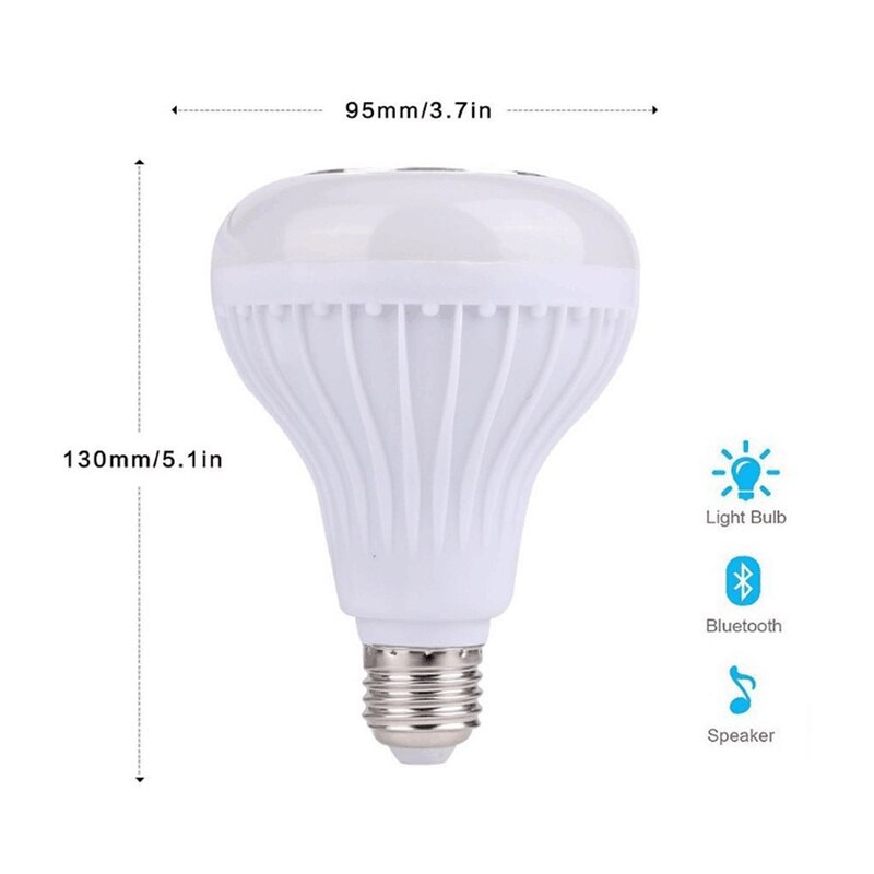 Smart E27 RGB Bluetooth Speaker LED Bulb Light 12W... – Vicedeal