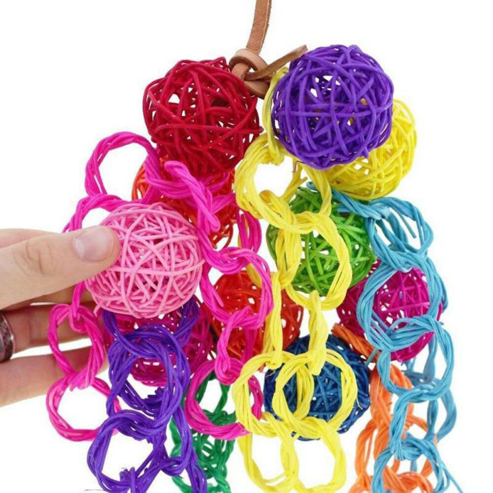 Bird Toys Parrot Colorful Rattan Balls Bird Intera... – Vicedeal
