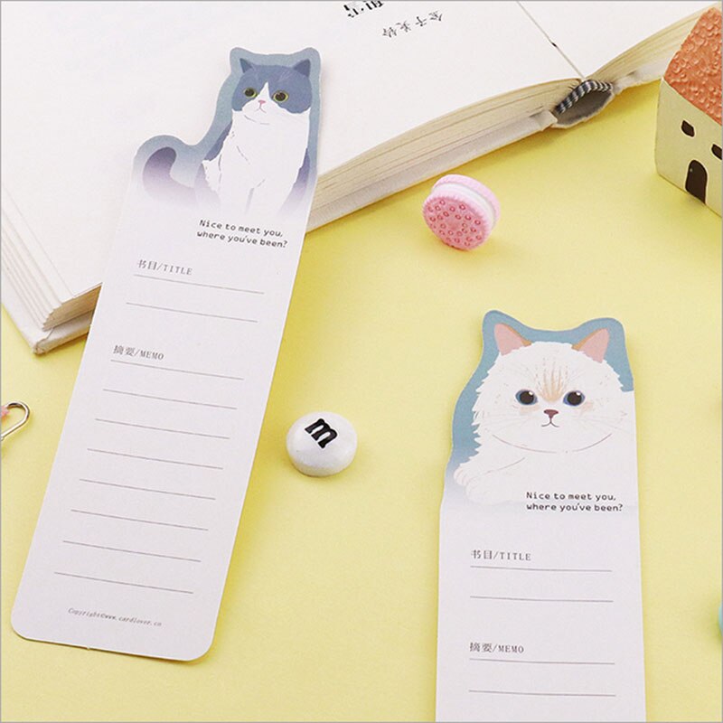30pcs/box kawaii cat paper bookmark Korean cute bo... – Vicedeal