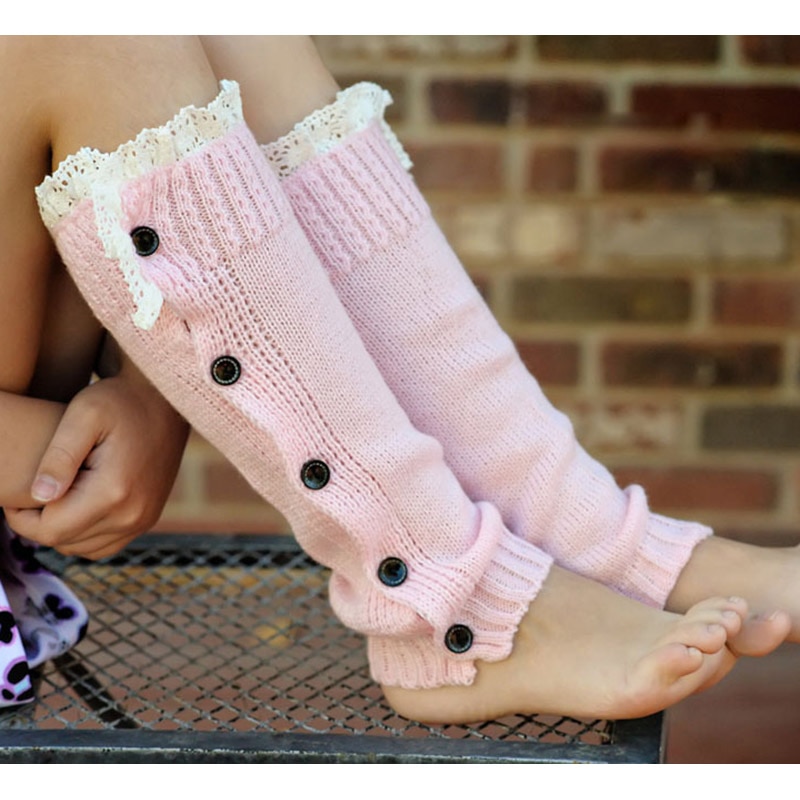 Detail baby strikkede benvarmere pige bomuld blond... – Vicedeal