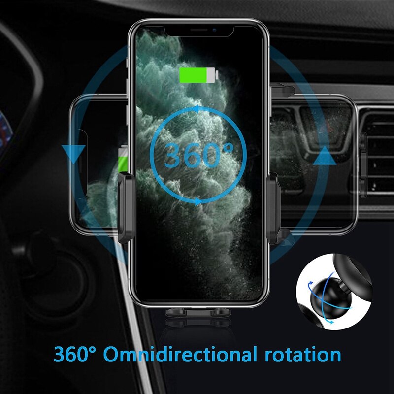 Qi Car Wireless Charger 15W Induction Car Mount Fa... – Grandado