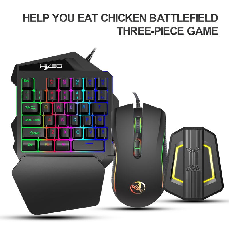 One-Handed Gaming Keyboard Mouse Set RGB Backlit P... – Vicedeal