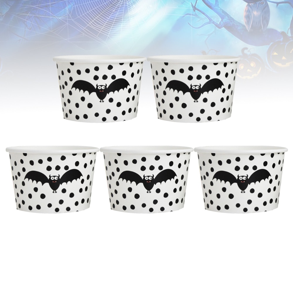 5Pcs Cartoon Paper Bowls Black Paper Tableware for... – Vicedeal