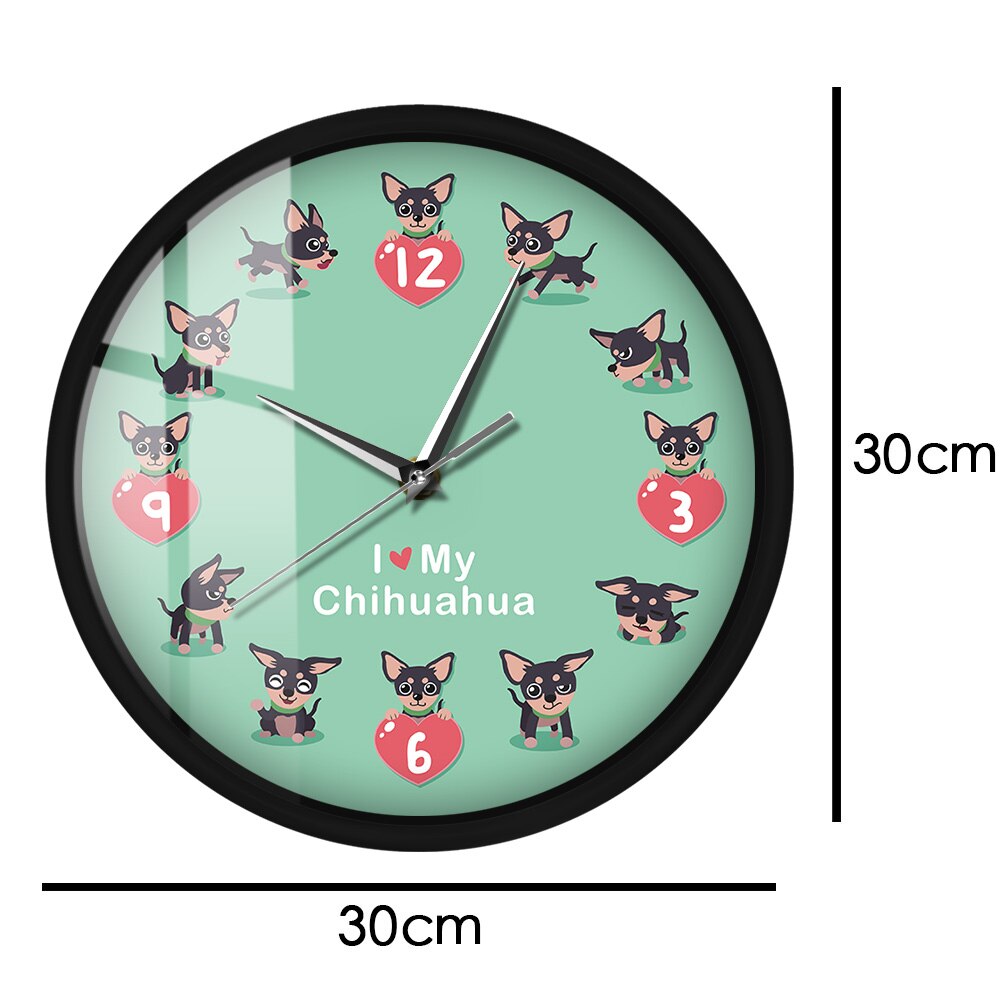 Chihuahua Wall Clock with LED Illumination Cute Ch... – Grandado