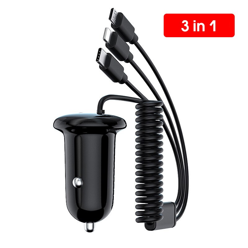 3 In 1 Auto-oplader Voor Mobiele Telefoon Micro Ty... – Grandado