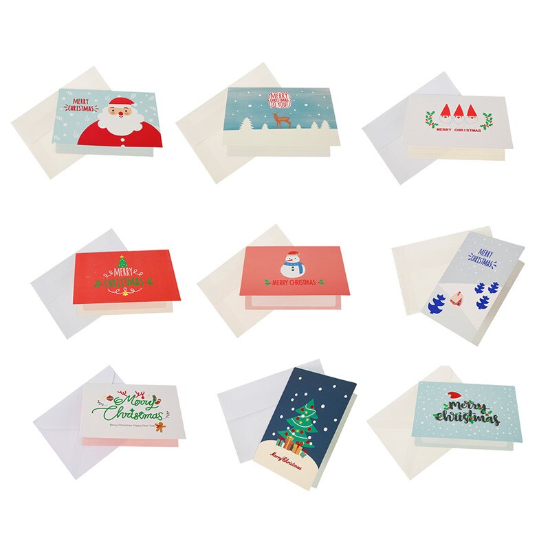 9pcs/set Rectangle Christmas Greeting Card Santa C... – Vicedeal