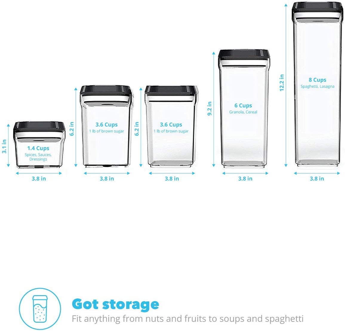 Airtight Food Storage Containers Set 5 Piece - Kit... – Grandado