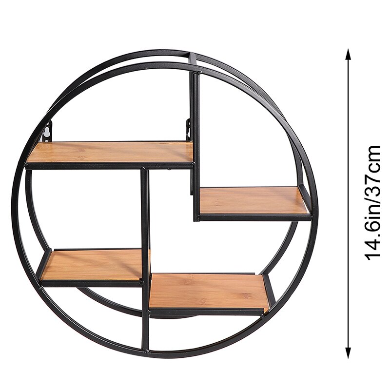 Wall Mounted Iron Shelf Round Rack Wall Storage Ho... – Grandado