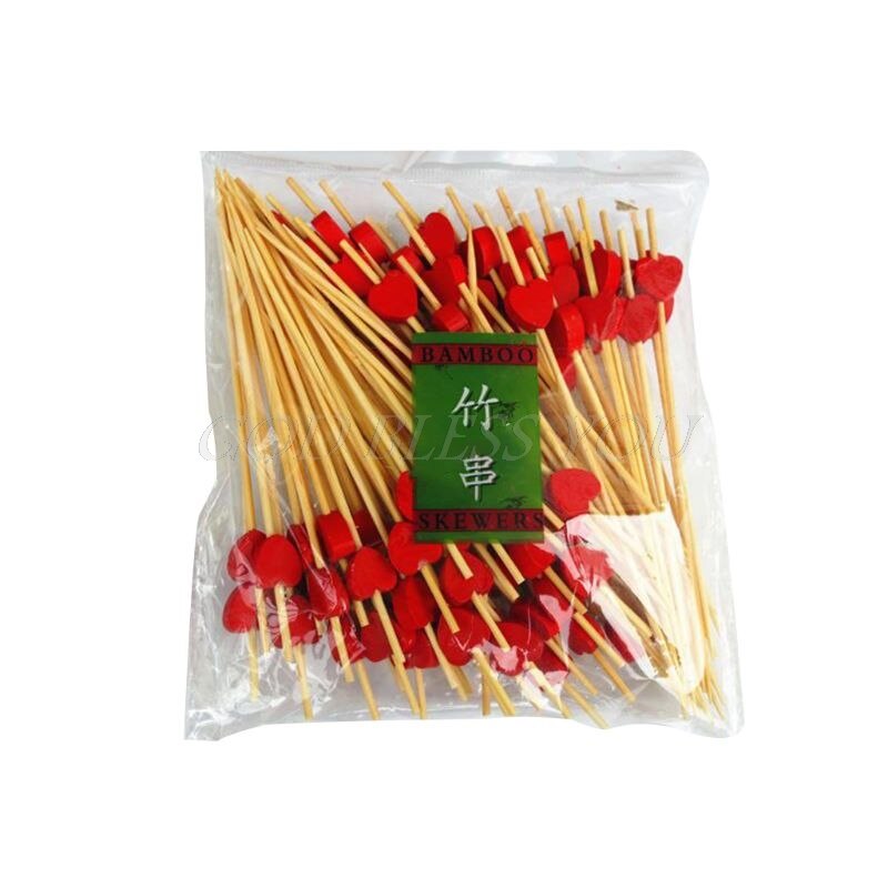 100PCS 12cm Disposable Bamboo Heart Skewers Fruit ... – Grandado