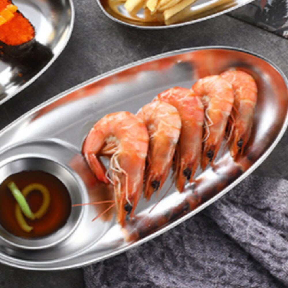 Stainless Steel Snack Dish Plate Ketchup Sauce Dip... – Vicedeal