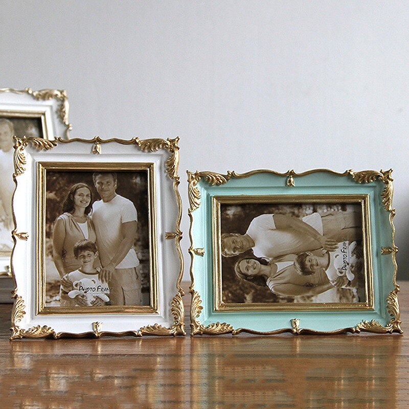 Resin Frame Square Stand Photo Frames Flower Patte... – Grandado