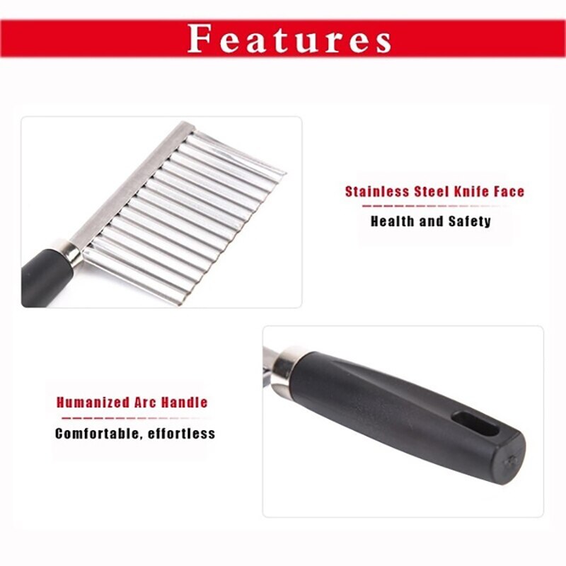 Wavy Edged Potato Knives Stainless Steel for Kitch... – Vicedeal