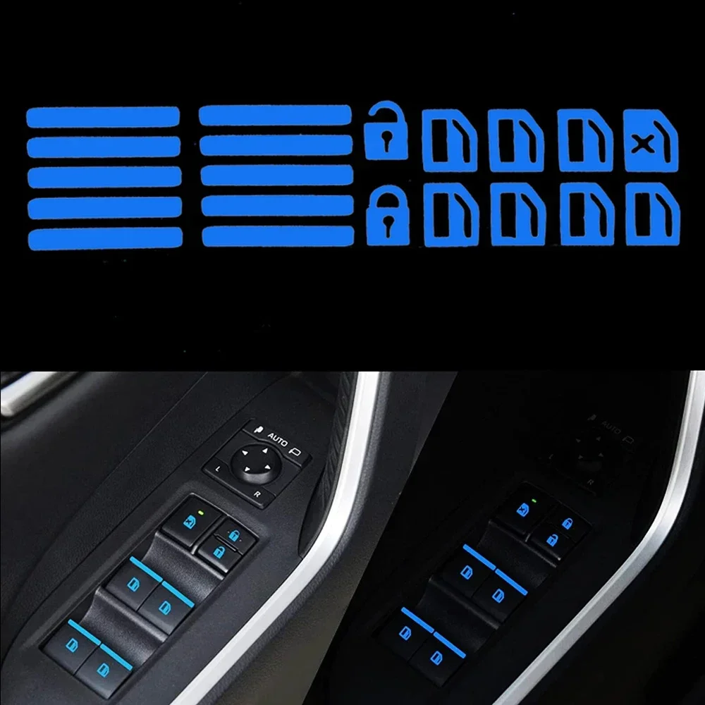 Car Window Button Colorful Luminous Sticker Car Wi... – Grandado