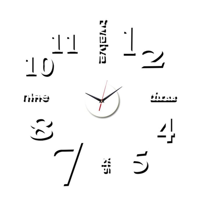 DIY Mirror Wall Clock Sticker Acrylic 3D Roman Num... – Grandado