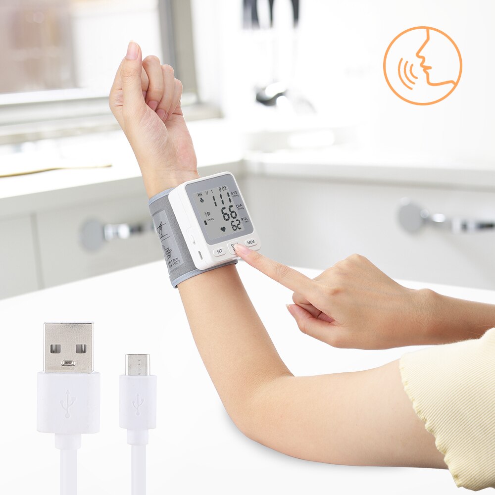Home Tensiome Wrist Blood Pressure Monitor USB Ele... – Vicedeal