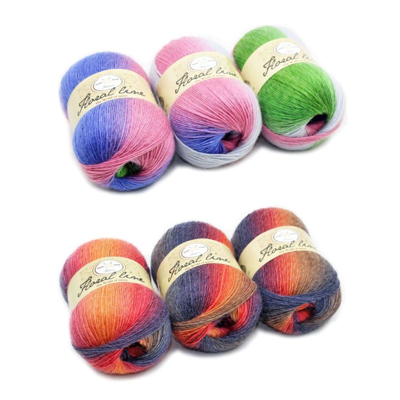 Soft Worsted Yarn Rainbow Gradient Colors DIY Baby... – Grandado