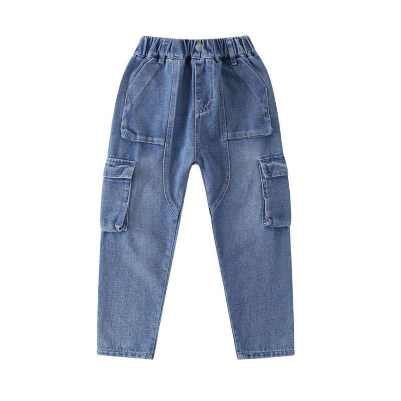 Kids Jeans Voor Jongens Solid Pocket Patchwork Har... – Grandado