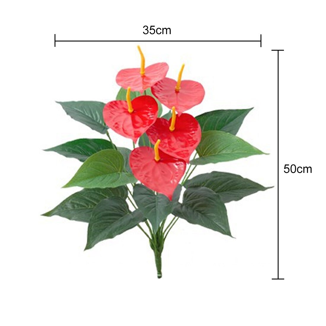 12/18 cabeza 32 cm/50 cm Artificial Anthurium mace... – Grandado