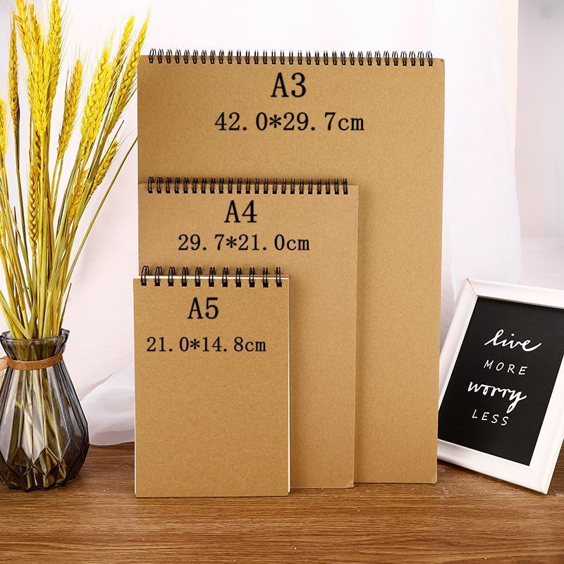 A3 A4 A5 Sketchbook Vintage Spiral Coil Paper Pain... – Grandado