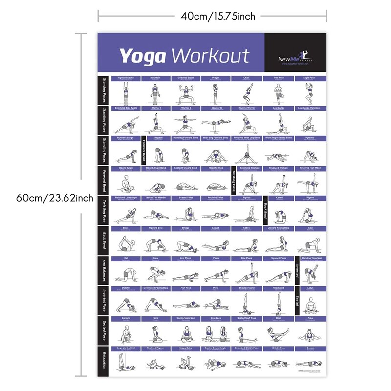 Yoga Pose Exercise Posters For Full Body Workout P... – Grandado