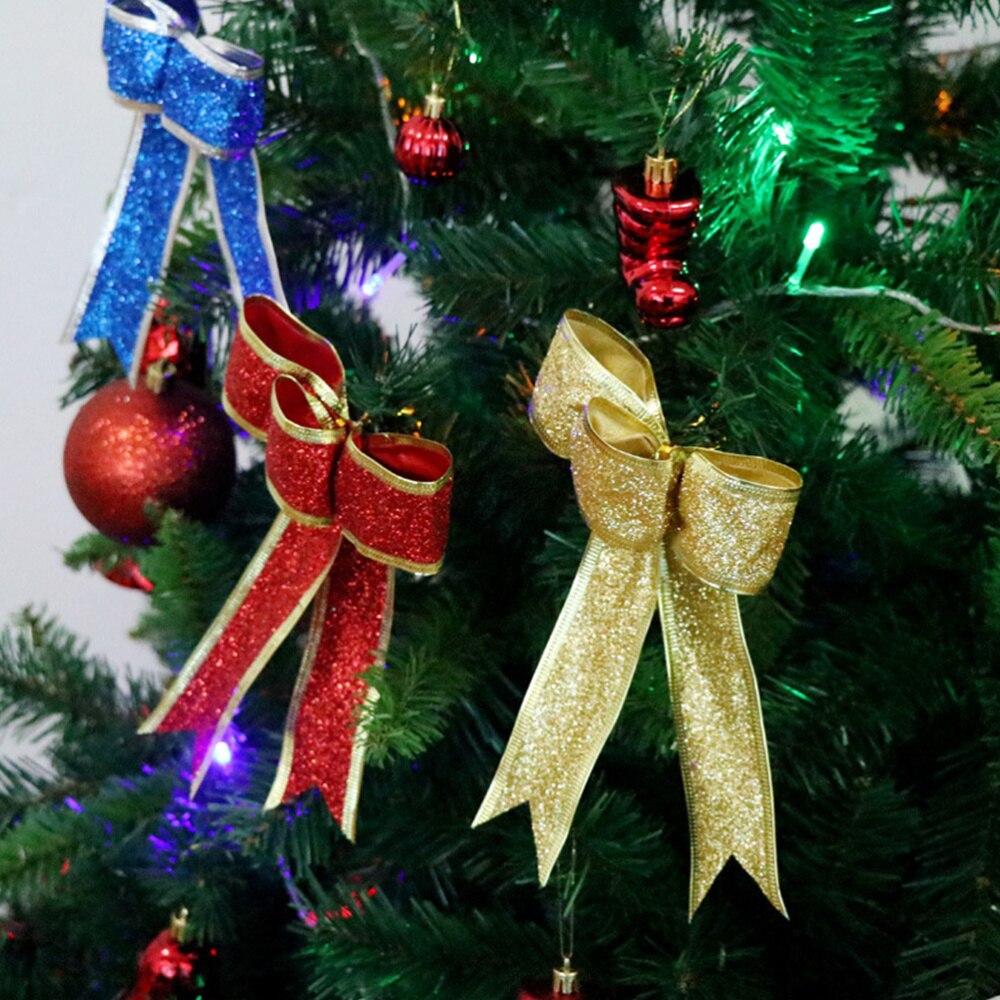 5pcs/Pack Glittering Fabric Christmas Ribbon Bow K... – Grandado