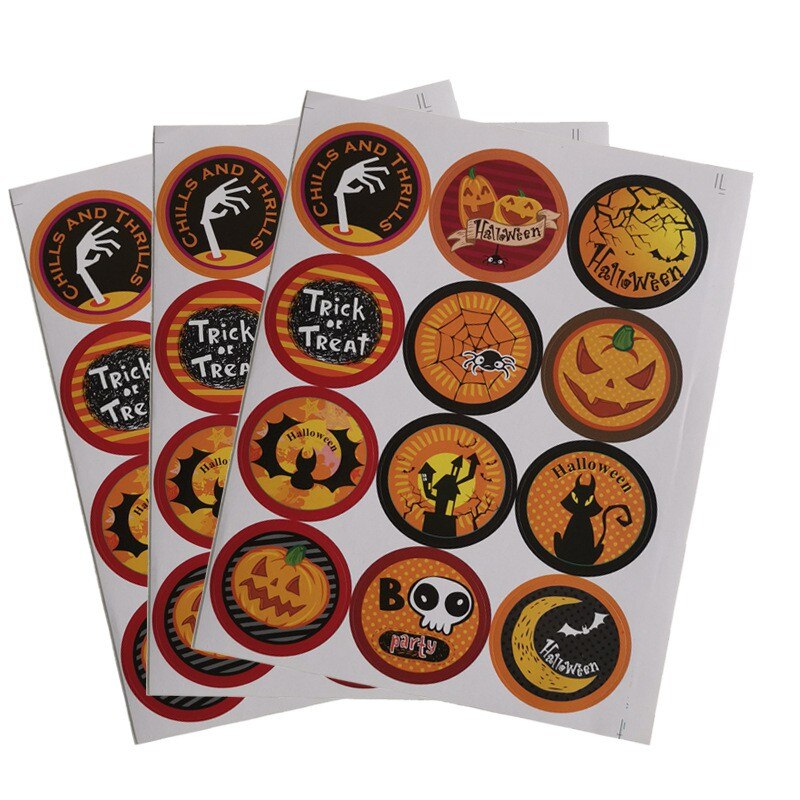 Ronde Halloween Label Stickers Leuke Glimlach Pomp... – Vicedeal