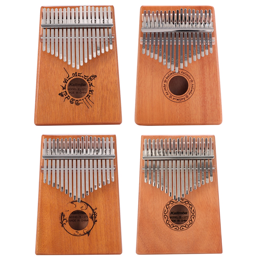 17 Keys Mahogany Wood Kalimba Percussion Musical I... – Vicedeal